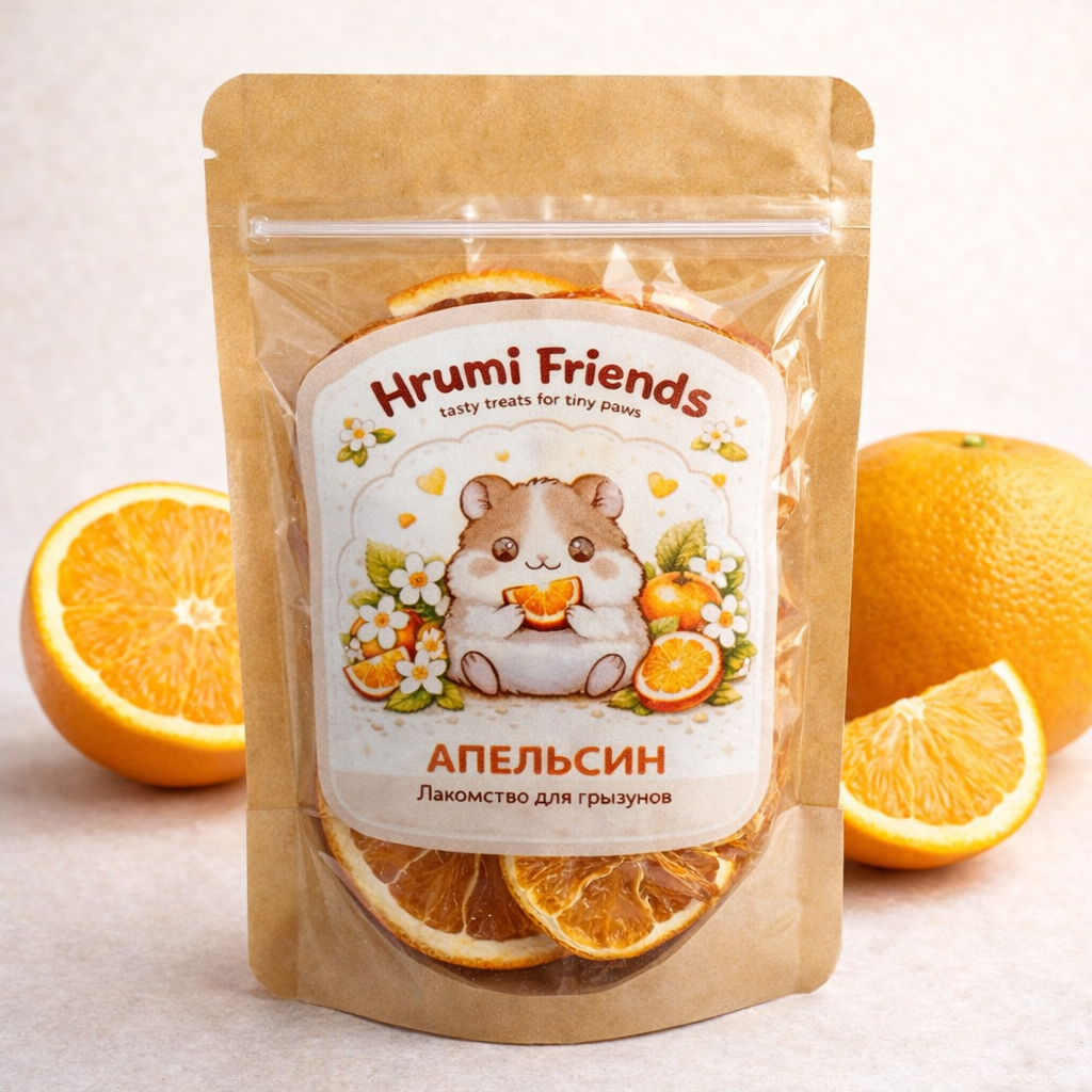 Сушёные Апельсины для грызунов Лакомства Hrumi Friends вкусняшка