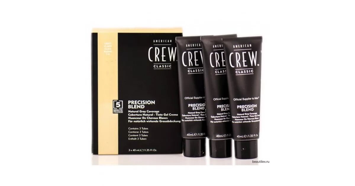 AMERICAN CREW 7/8 PRECISION BLEND LIGHT BLOND камуфляж для седых волос светлый блонд H&B 3х40 мл
