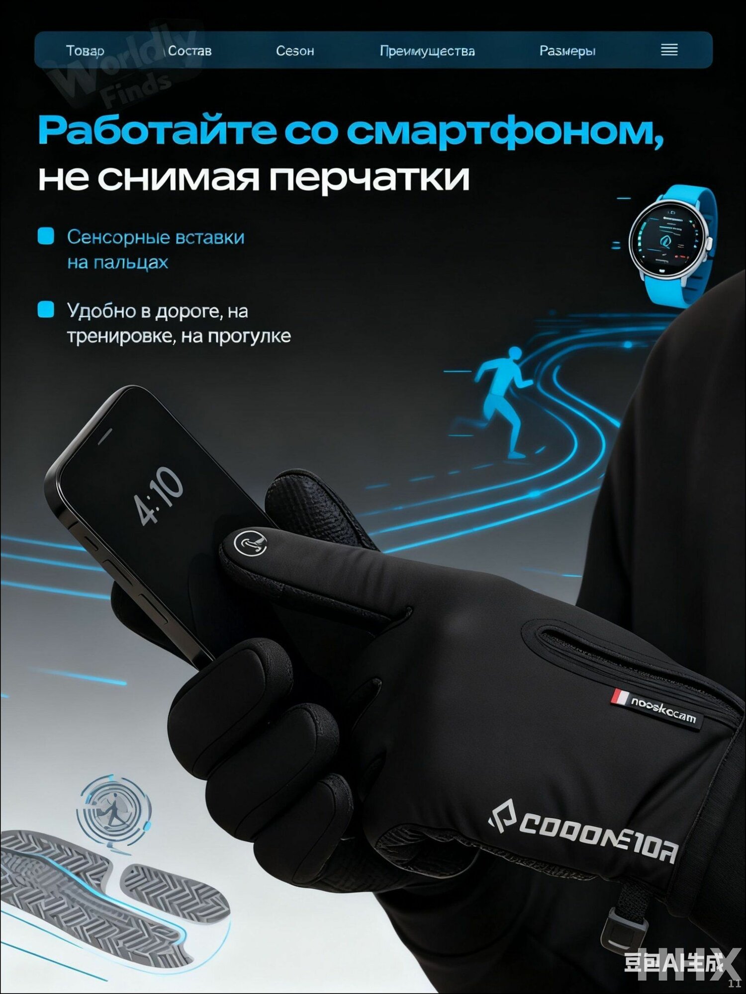 Эксклюзивные флисовые перчатки мужские