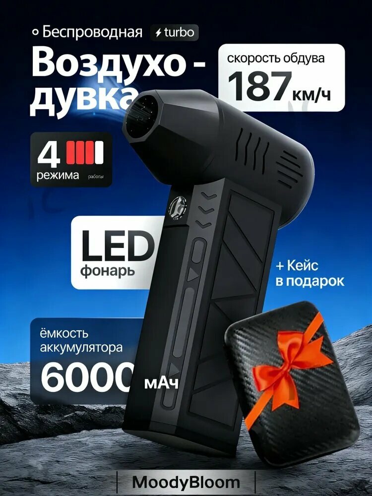 Воздуходувка пылесос турбо портативная аккумуляторная, Ветродуйка с функцией пылесоса / Воздуходувка для компьютера, Турбовентилятор