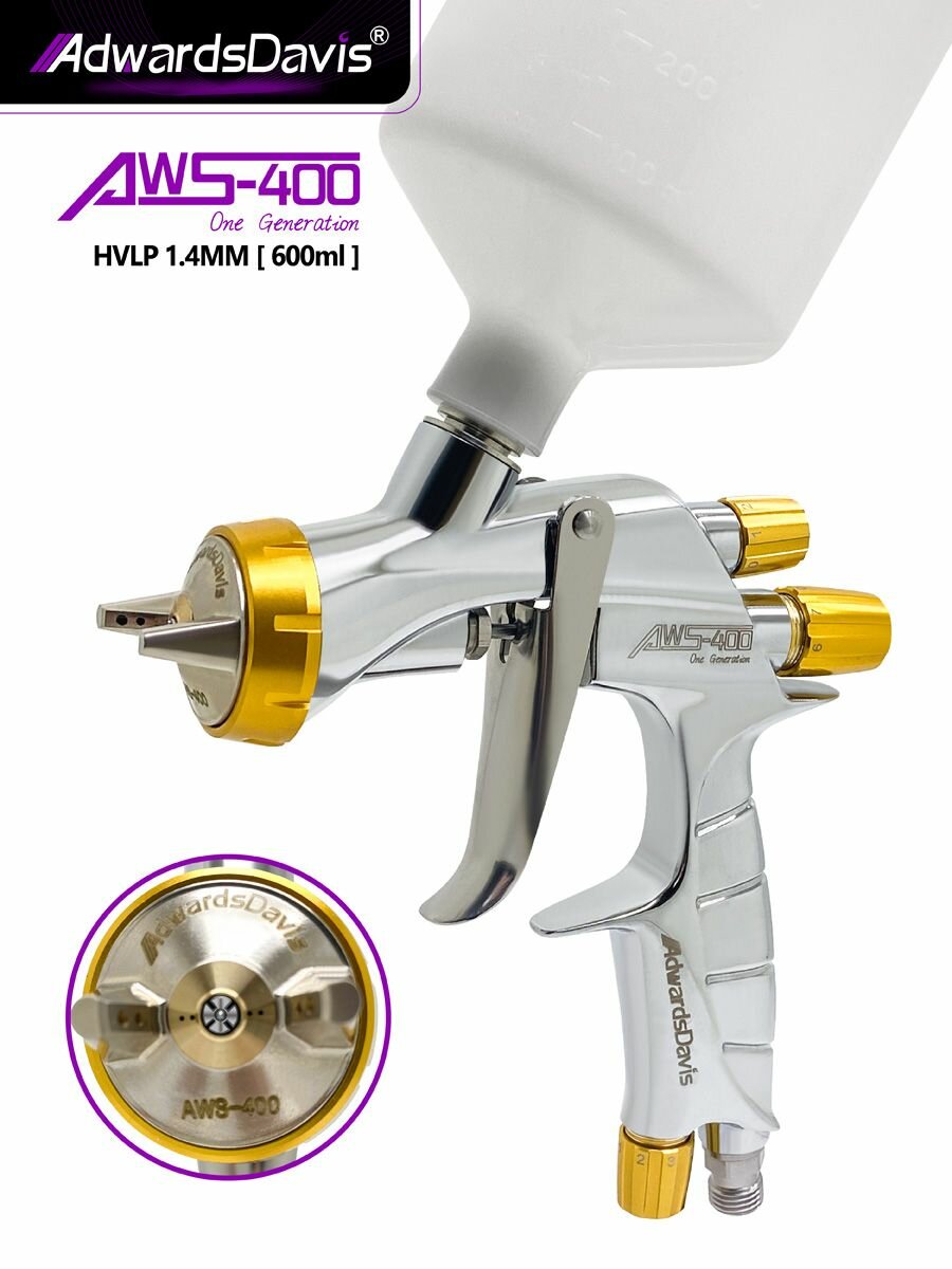 AdwardsDavis Режущее сопло WS-400, пневматический пистолет-распылитель с высоким распылением, 1,4 мм, автомобильный распылитель краски