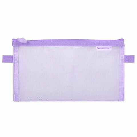 6 шт. Пенал-конверт BRAUBERG, сетка, 22x10 см, фиолетовый, 272239
