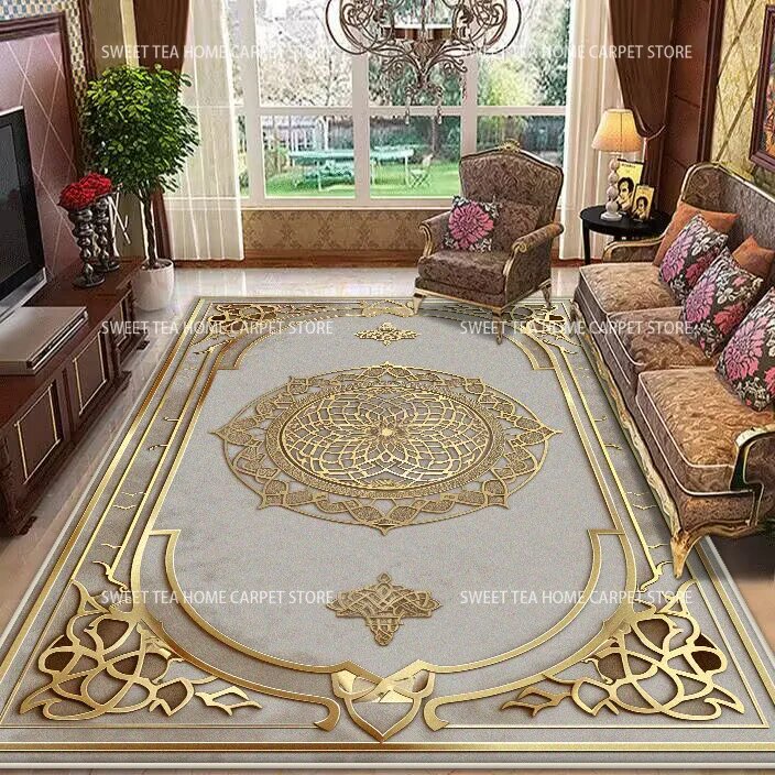 Золотой ковёр в китайском стиле 200x300 см 180x280cm 71x110in, DLS035-FLANNEL-5