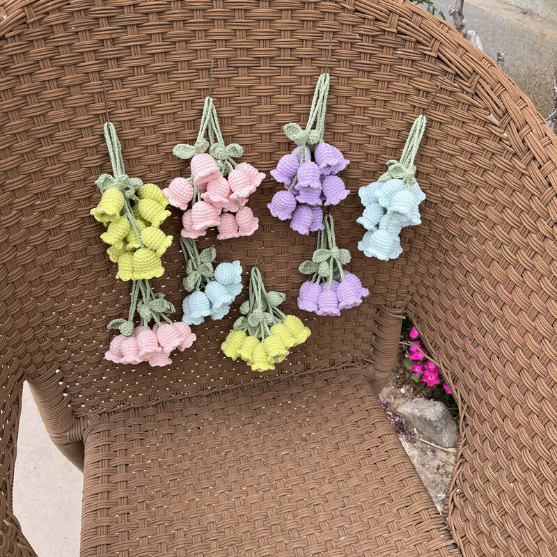 Новый крючком кулон из ниток в виде куклы, многоцветный брелок с ландышем, подвеска для автомобиля, креативный подарок для девочки