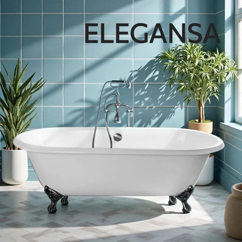Ванна чугунная Elegansa Gretta IRON FEET 168x77x46 см. сhrome