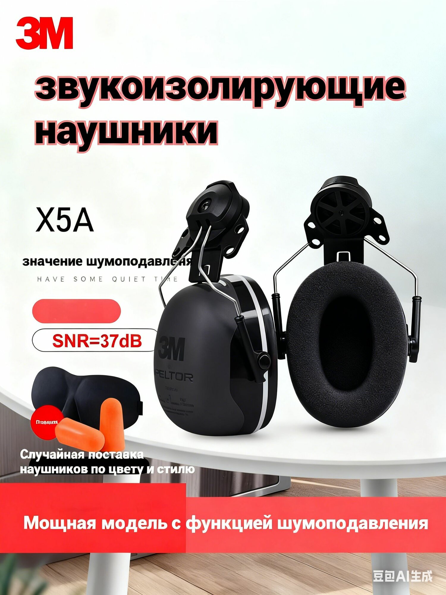 Наушники 3М X5P3 PELTOR на каску, защитные наушники с шумоподавлением