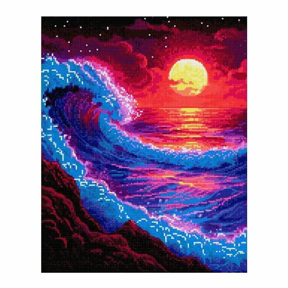 Алмазная живопись снежная хижина, 40 x 50 см