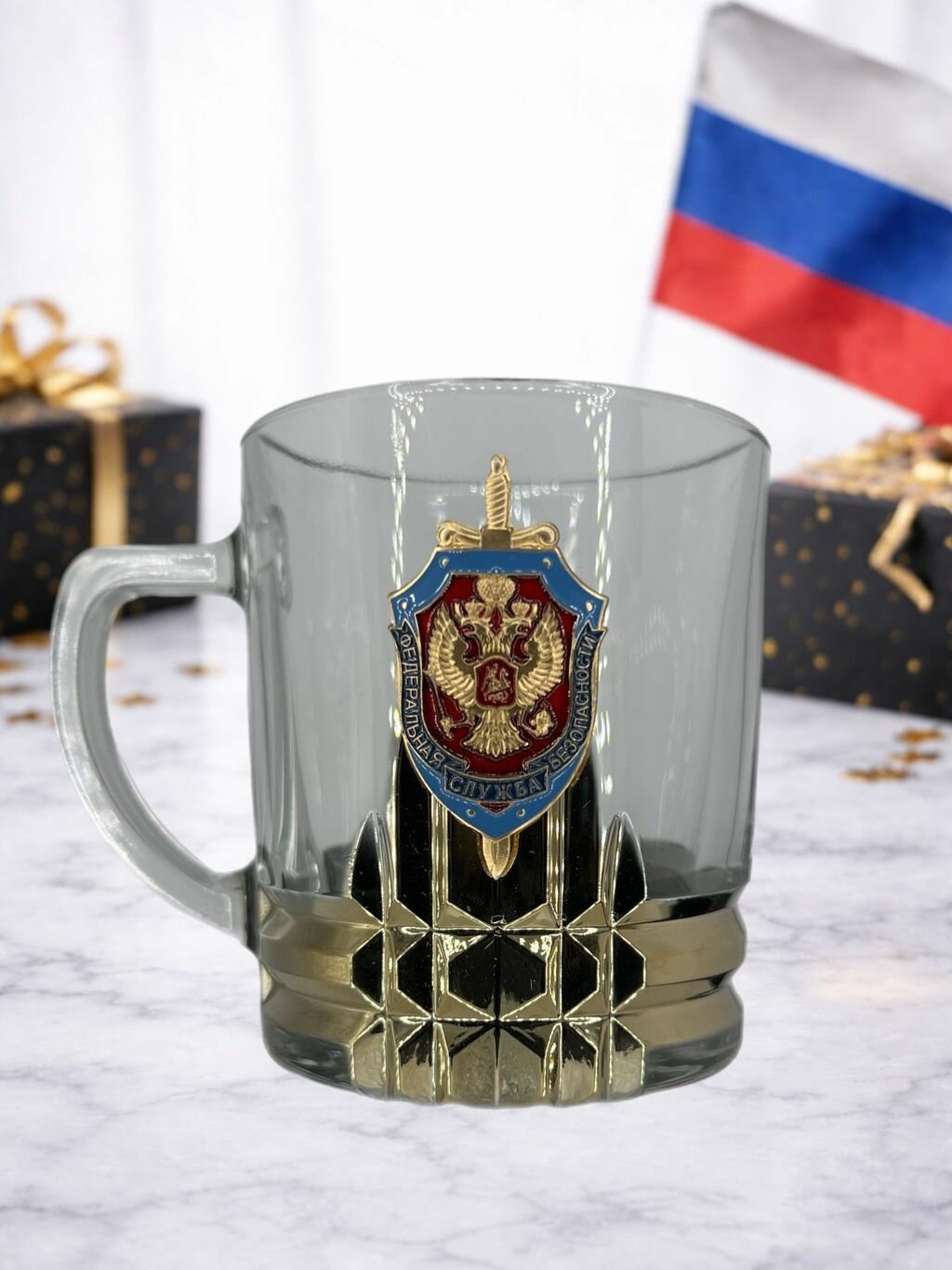Кружка стеклянная ФСБ России, 280 мл