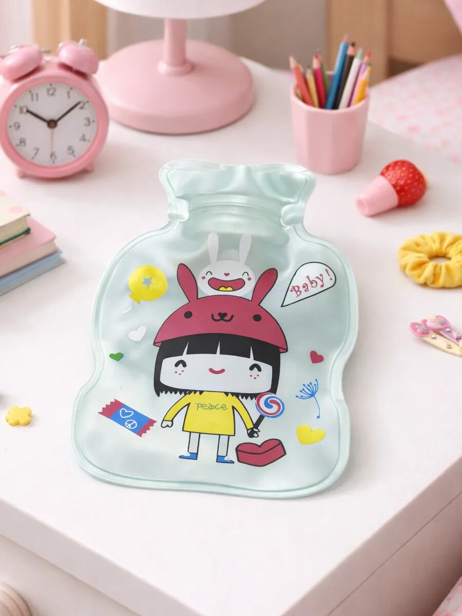 Многоразовая детская ПВХ грелка водяная 14,5 х 10,5 см Девочка