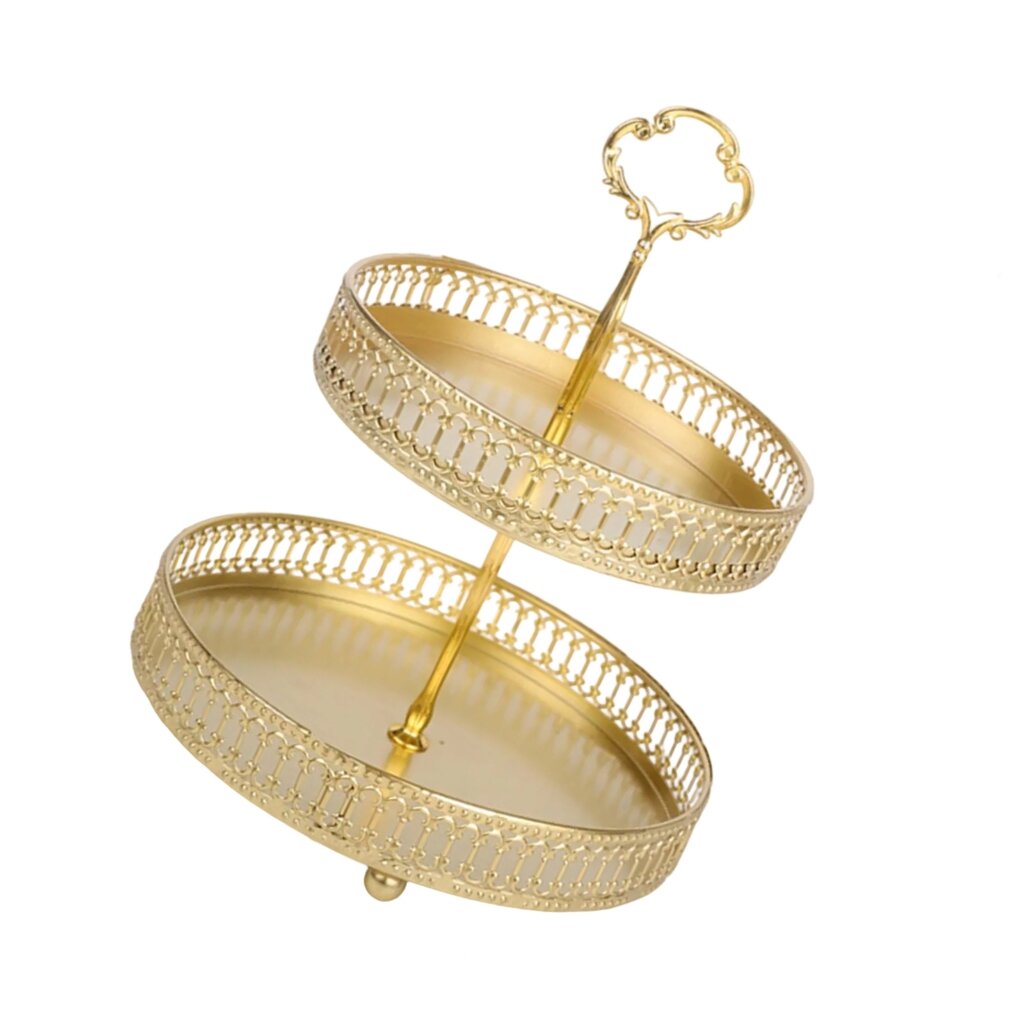 Компактная двухъярусная подставка для фруктов и закусок для кухни или столовой, стеллаж для хранения овощей, сервировочная тарелка для конфет и орехов