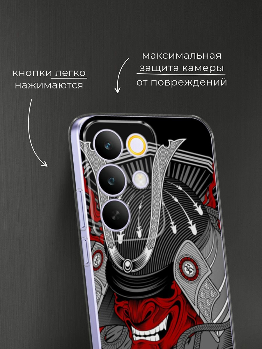 Чехол на Realme C85 Pro / Реалми C85 Про с принтом Красная маска самурая — фото 1