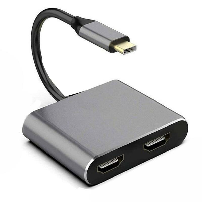 Адаптер USB C на двойной HDTV 4K 60 Гц, Четверо против одного