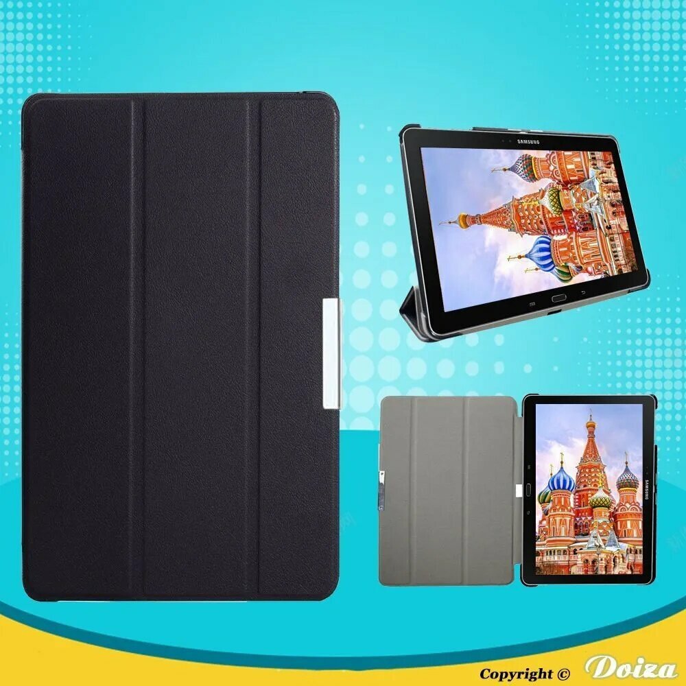 Doiza Планшетный Чехол на Samsung Galaxy Tab Pro SM-T520 (10.1 дюйма) /Противоударный Чехол книжка для Самсунг Галакси Таб Tab Pro SM-T521/T525 , магните, экокожа, черный