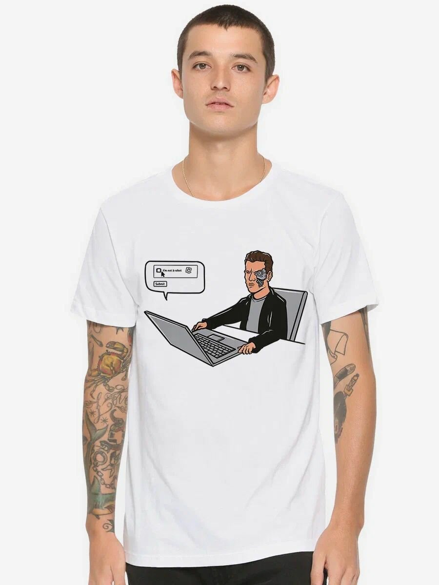 Футболка "I am not a robot" / Терминатор / Мужская