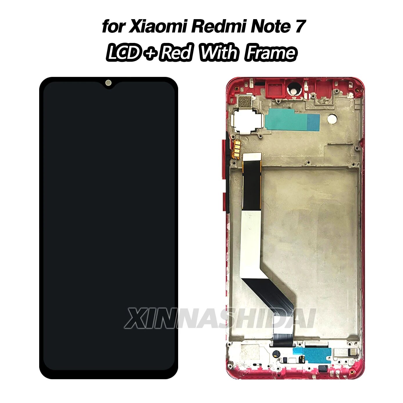 ЖК-дисплей 6,3 дюйма для Xiaomi Redmi Note 7, ЖК-дисплей, сенсорный экран, рамка, крышка red frame