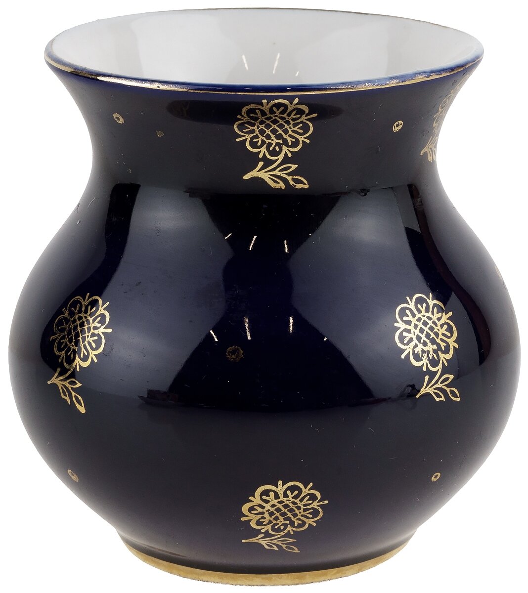 Ваза "Ночной сад", высота 11 см, фарфор, кобальт, винтаж, ЛФЗ, СССР, вторая половина 20 века