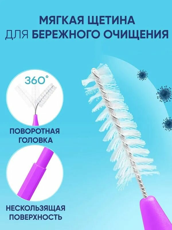 Ершики межзубные 0,4 мм, зубной ершик для брекетов и чистки зубов