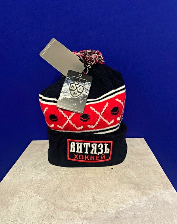 Витязь хоккей шапка зимняя хк хоккейного клуба балашиха красная
