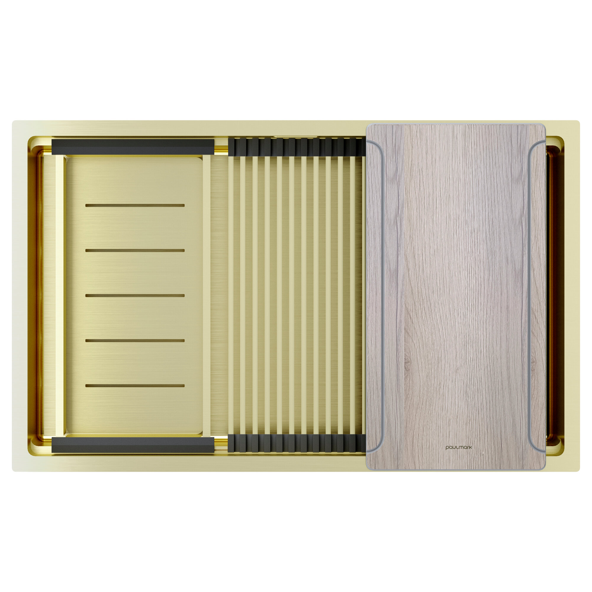Кухонная мойка Paulmark NEXT-MULTI SINK 74 UNI PM787445-LG светлое золото Нержавеющая сталь
