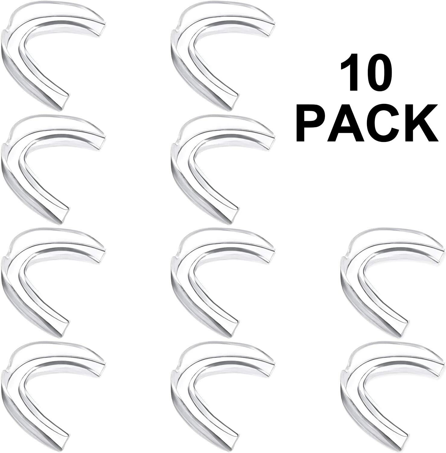 Защитные капачки для зубов спортивные Teeth Armor для футбола бокса баскетбола хоккея тайского бокса кикбоксинга подходят под любой размер рта индивидуальная посадка (10 упаковок) материал EVA цвет прозрачный