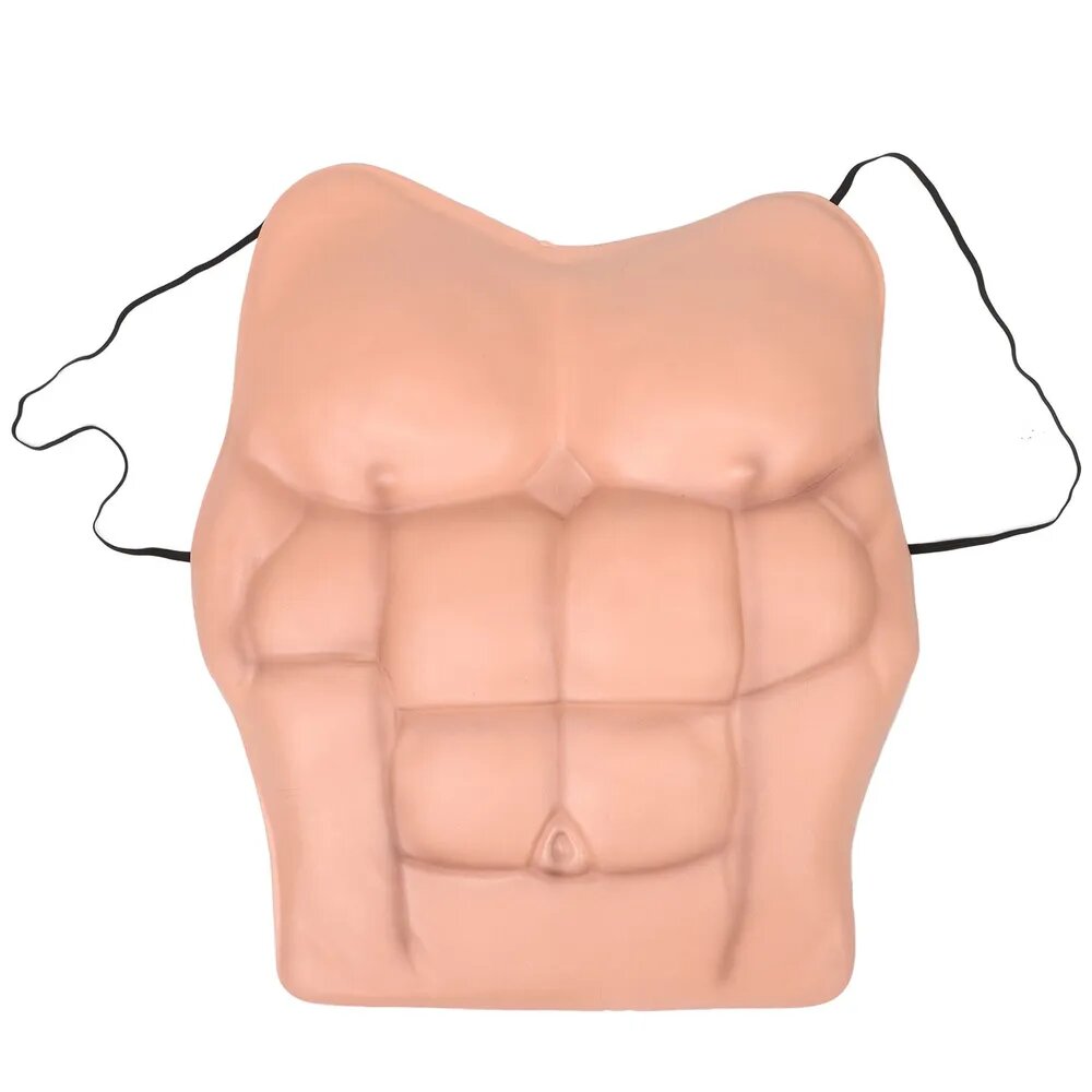 Костюм с искусственными мышцами для мужчин, реалистичный фальшивый торс и пресс, оранжевый, 50.00x45.00x0.30 cm