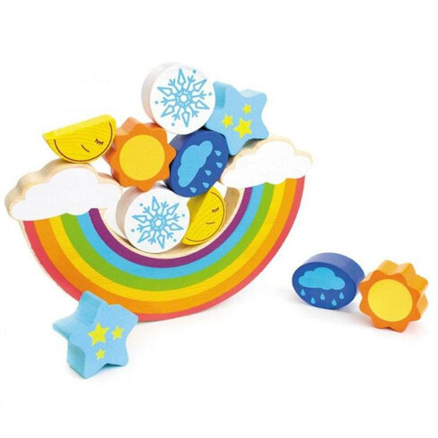 Балансир "Радуга" 1-09 , 11 деревянных элементов, для развития логики и моторики