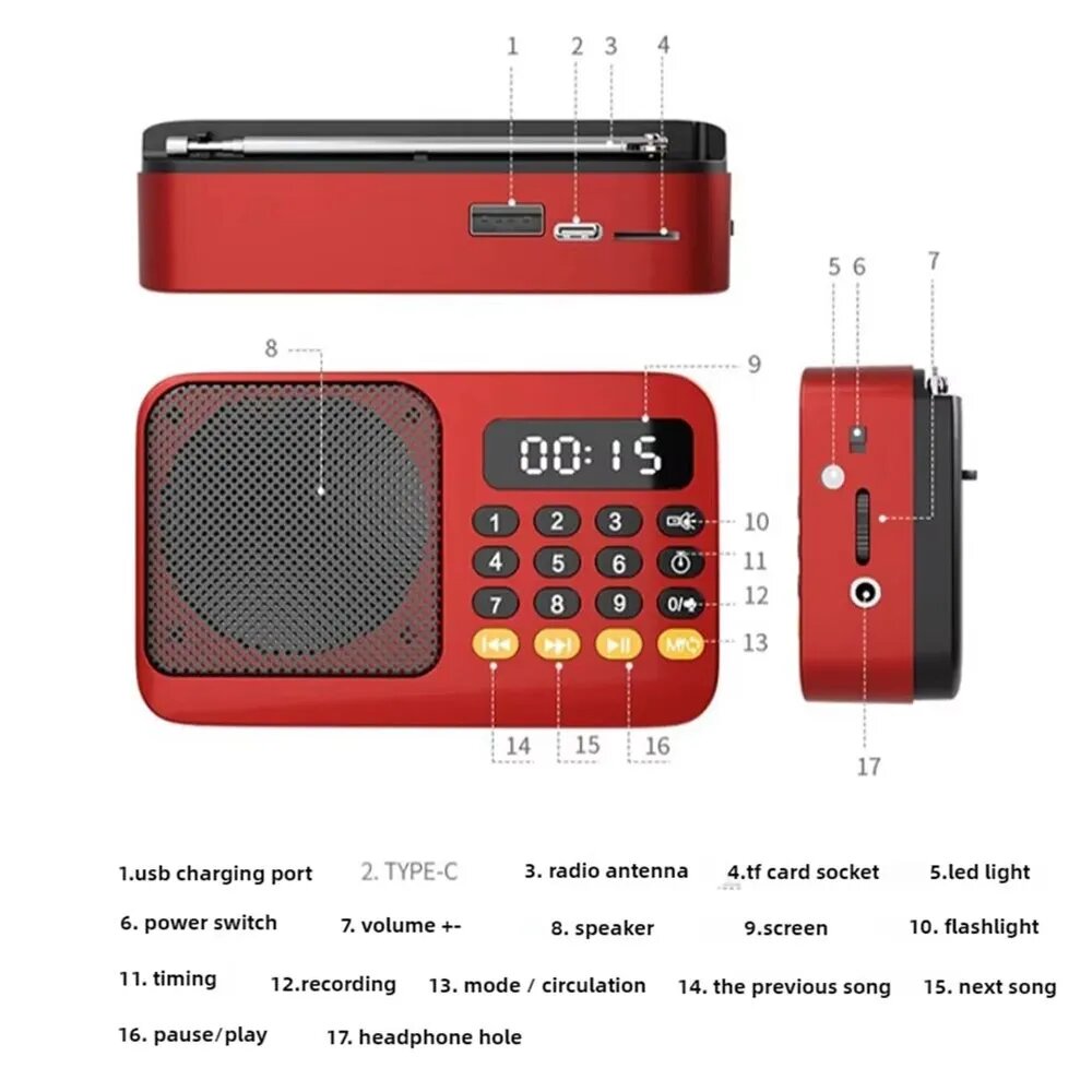 Многофункциональный MP3-плеер с Bluetooth и FM-радио, поддержка microSD карт, цветной дисплей, Китай — фото 1