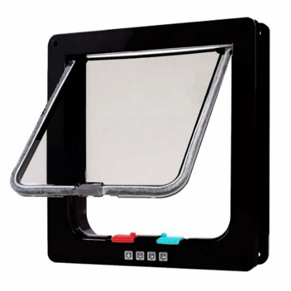 Кошачья дверь, износостойкая автоматическая функция закрытия окон, внутренняя наружная дверь для кошек, кошек, собак, черный L