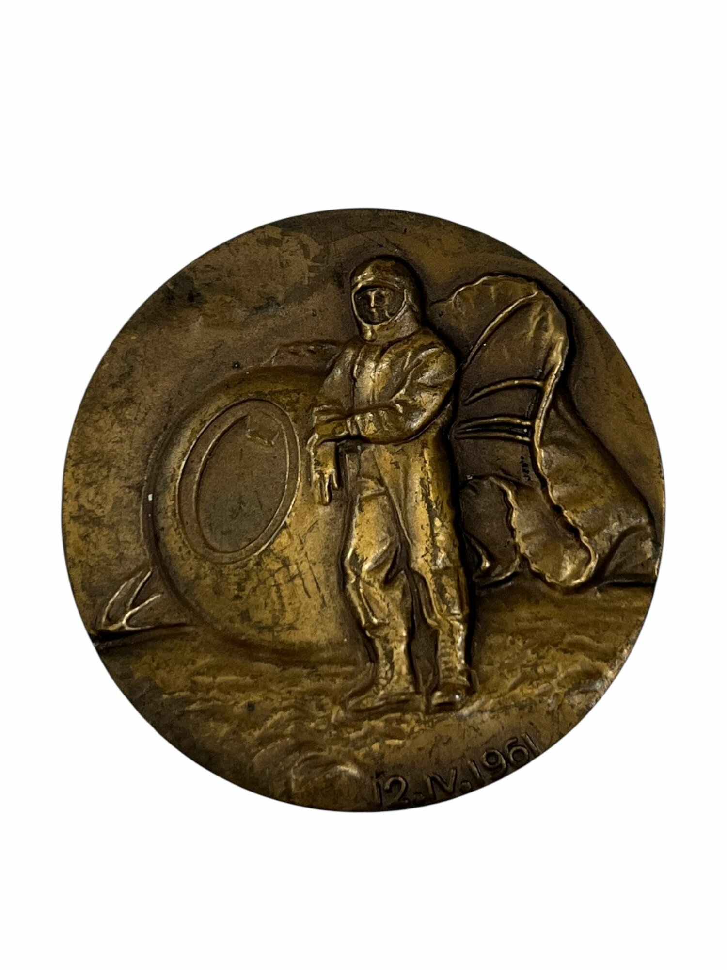 Советская настольная медаль, Гагарин, клеймо ММД. Сделано в СССР