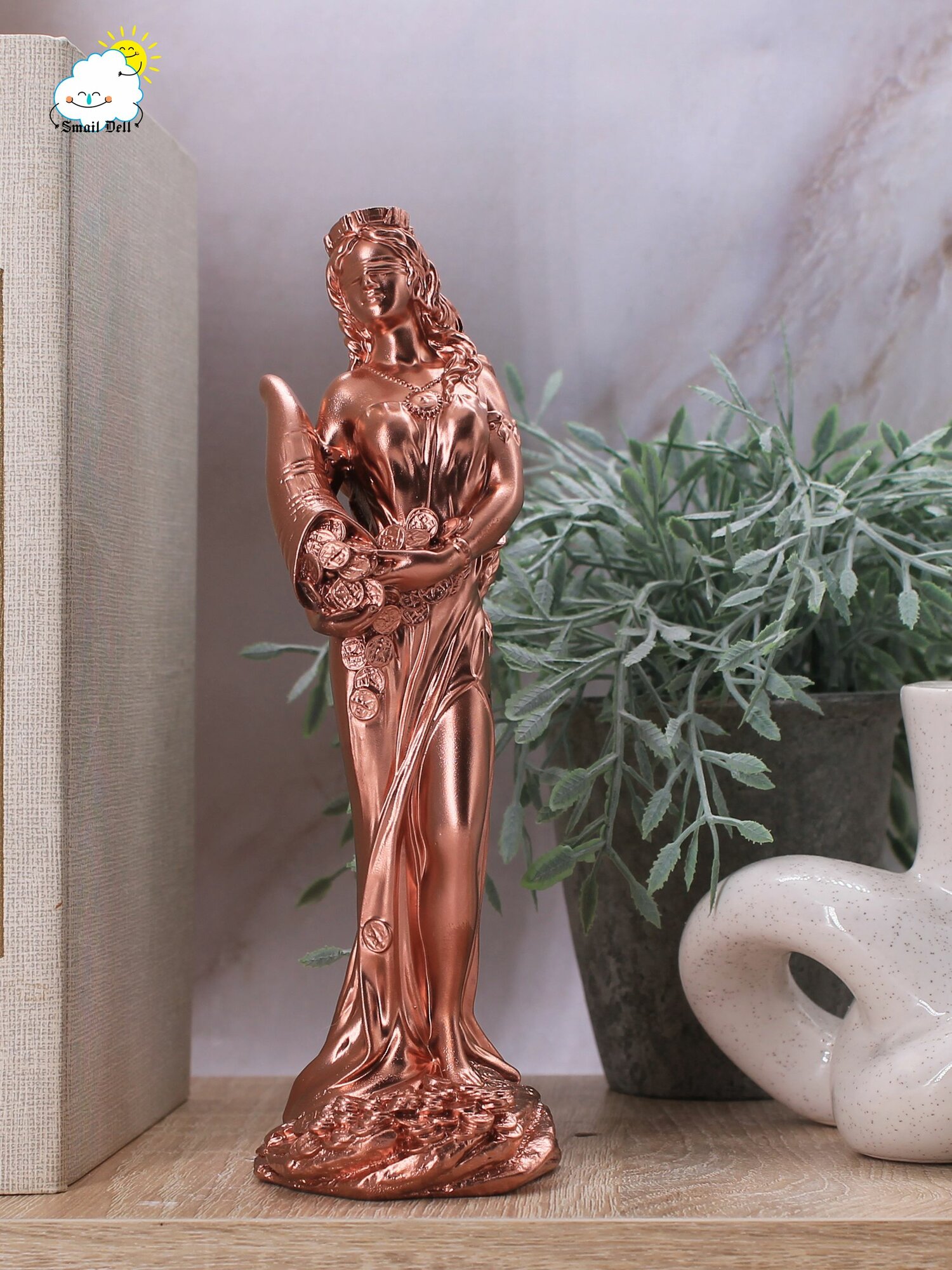 Статуэтка Фортуна удачи , 18 см, гипс, цвет медный