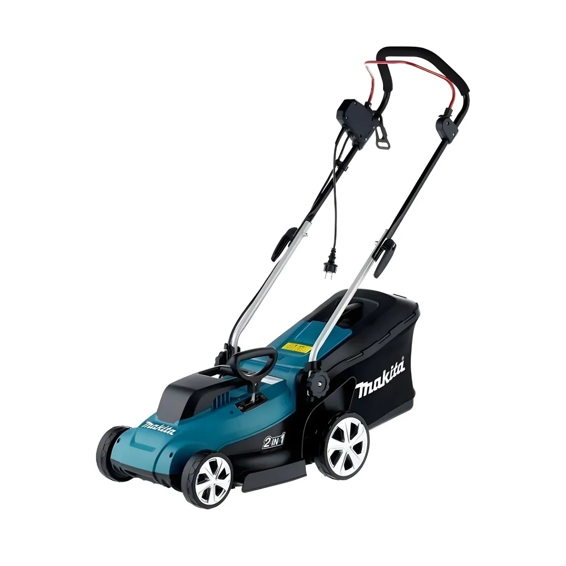 Газонокосилка электрическая Makita ELM3320, 30 л, 1200 Вт, 3400 об/мин, индикатор заполнения, несамоходная, синий