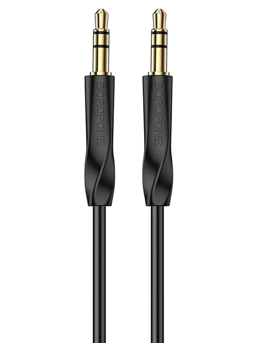 Аудиосоединитель Borofone BL16 AUX 3.5мм-3.5мм Jack, 1 метр, черный / кабель для наушников / провод аукс в машину
