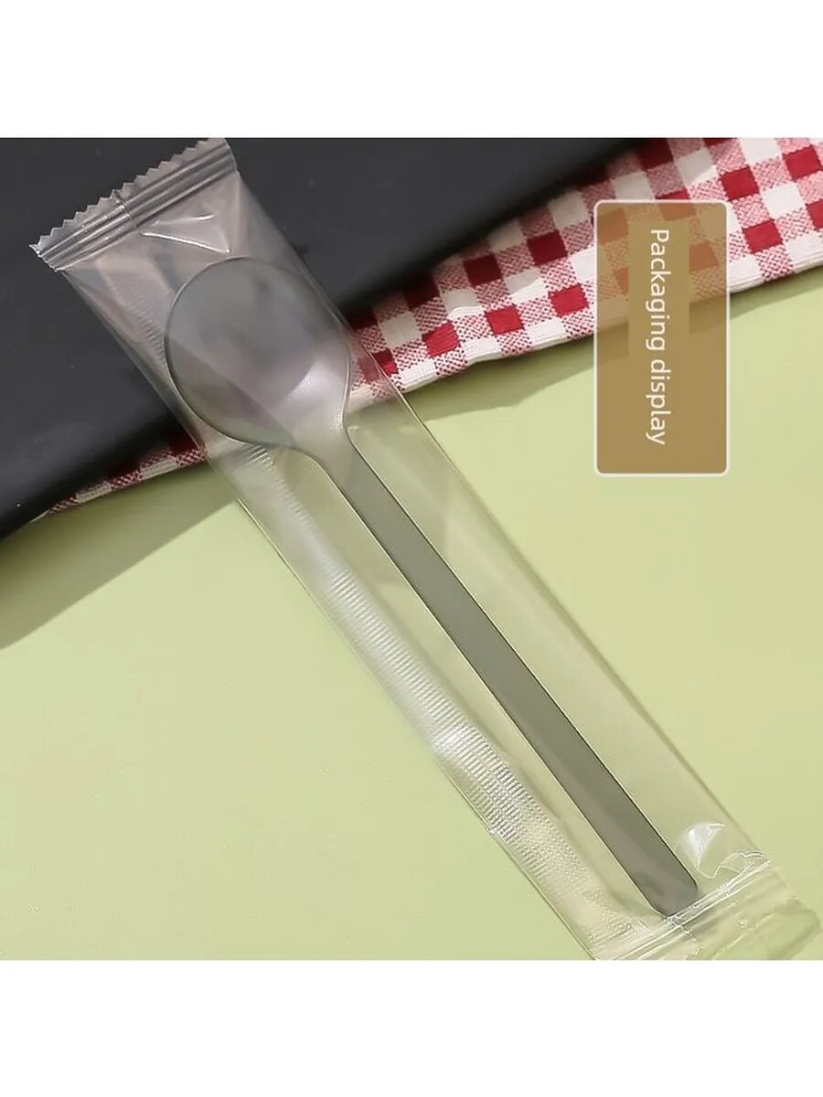 Набор ложка-вилка пластик матовый, акварель, 1000шт