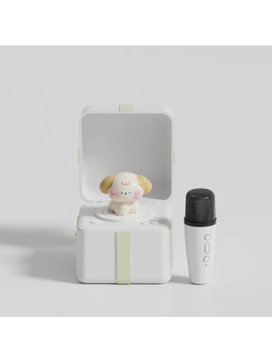 Аудиоколонка-ночник, Белый, пшеничный бокс, милая форма