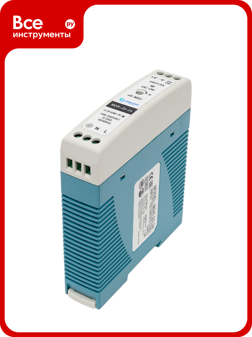 Источник питания KEEN SIDE MDR-20-24 146679, блок питания, защита от короткого замыкания