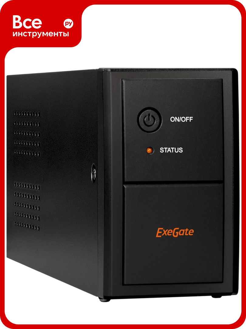 Источник бесперебойного питания ExeGate SpecialPro UNB-800. LED. AVR. EURO 800VA/480W, LED, AVR,2 евророзетки, Black 285604