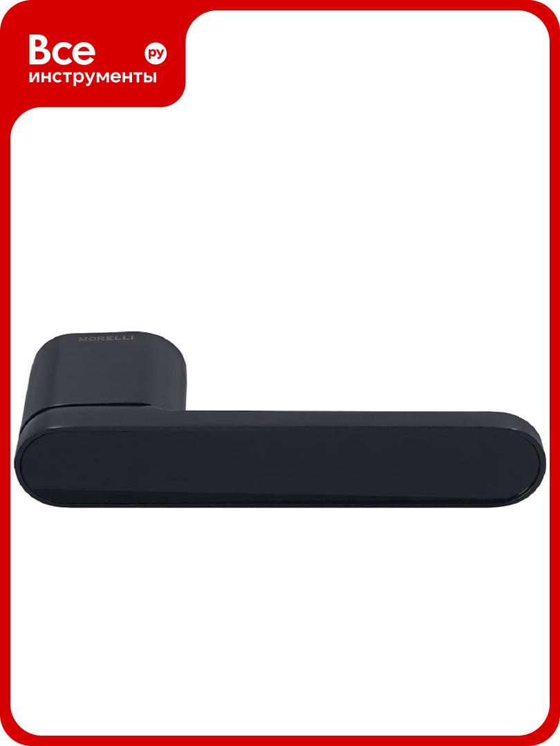 Ручка дверная с фиксатором MORELLI MH-62-S50 BL, MARACANA на скрытой овальной розетке, цвет - черный 9014454