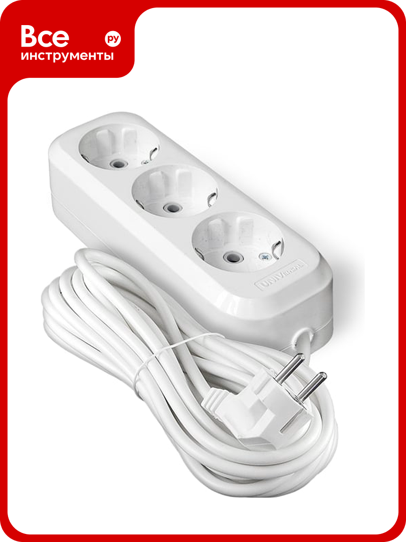 Удлинитель UNIVersal Е-303 ПВС 3*1, 3 гнезда, с/з 7м 9631979
