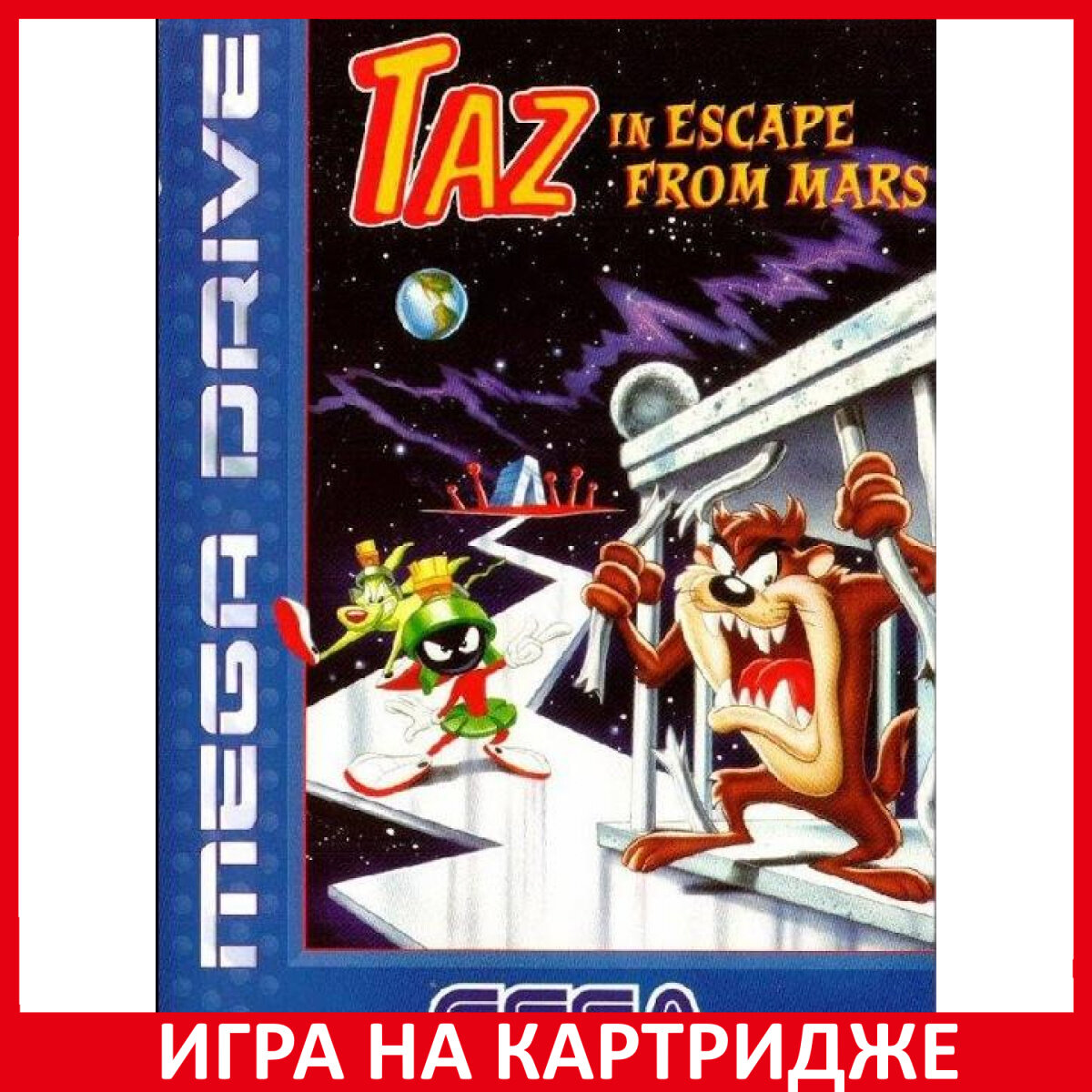 Игра Побег с Марса в главной роли Таз (Taz in Escape from Mars) 16 bit Картридж для Sega