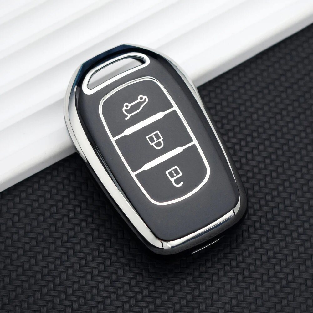 Мягкий чехол из ТПУ для автомобильного дистанционного ключа для Renault Kwid Traffic 3 Buttons Black