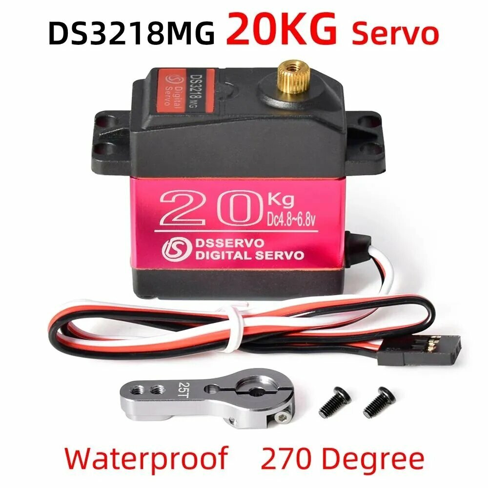Dsservo водонепроницаемый RC сервопривод DS3218 20 кг DS3225 25 кг DS3235 35 кг 180 / 270 градусов для 1 / 8 1 / 10 1 / 12 RC автомобиля металлическое зубчатое колесо цифровой сервопривод