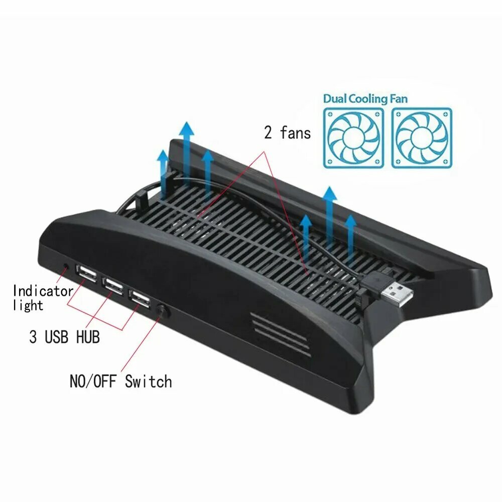 База с активным охлаждением для PS4 Pro и USB-хабом