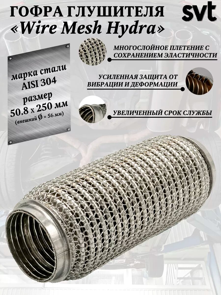 Гофра глушителя Wire Mesh Hydra