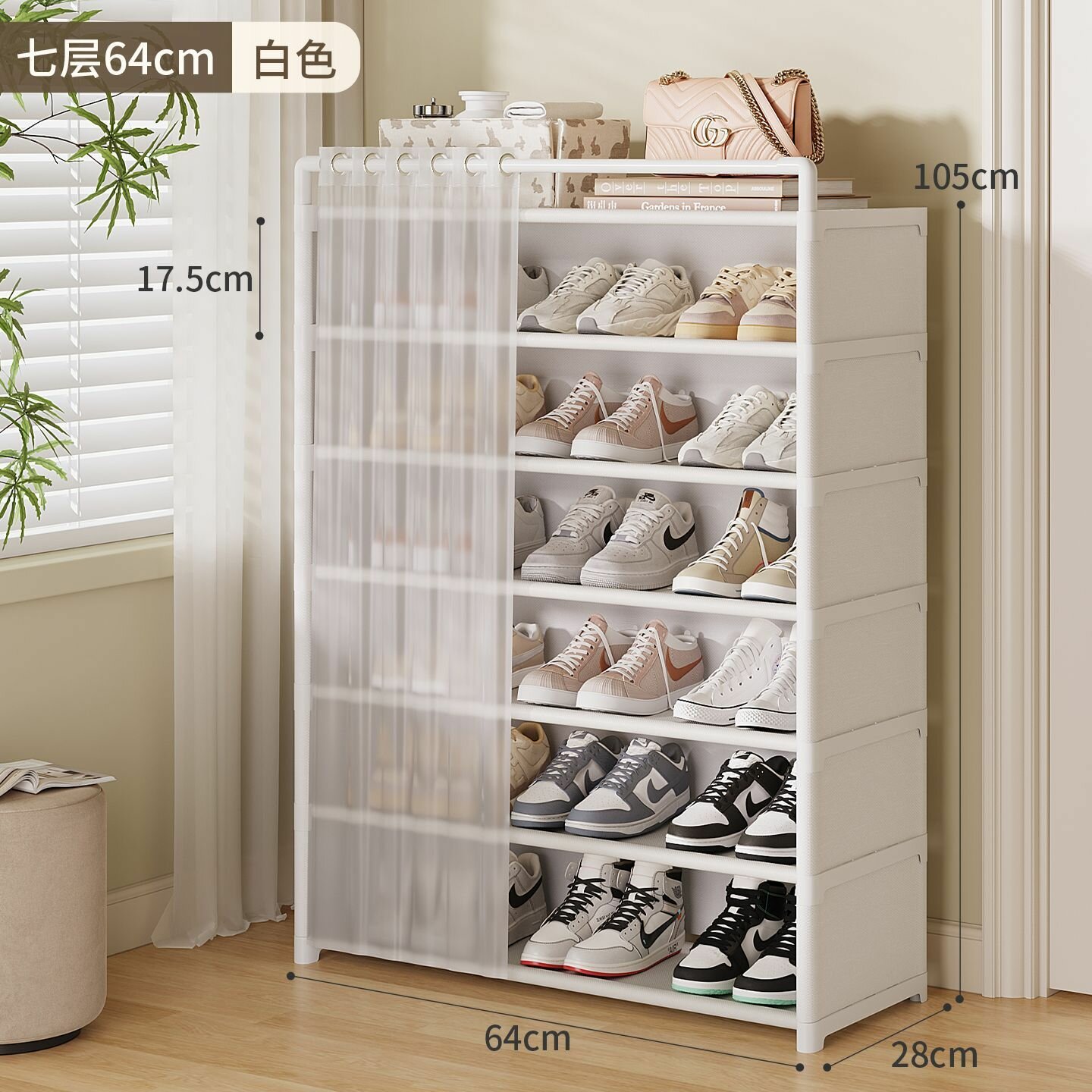 Простой обувной шкаф с ящиками, многослойная пылезащитная обувная полка, обувное хранилище для общежитий, простая напольная полка для арендных домов
