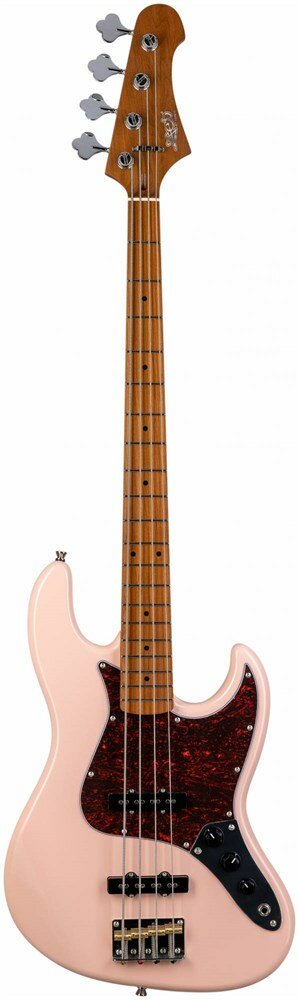 JET JJB-300 PK бас-гитара Jazz Bass, корпус печеный тополь, гриф и накладка печеный клен, цвет розов