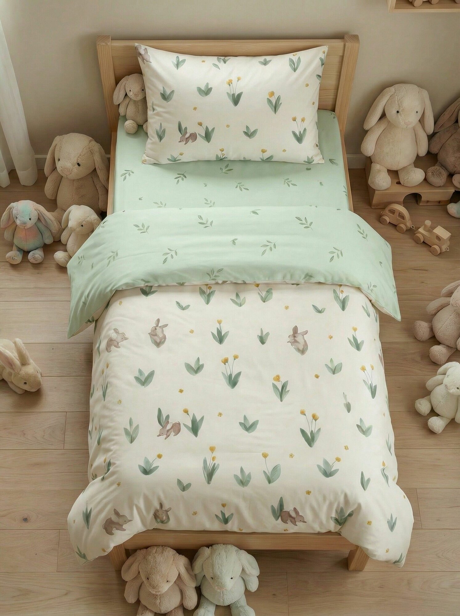 COROCOCO Комплект постельного белья Луговые цветы 160х80 см.