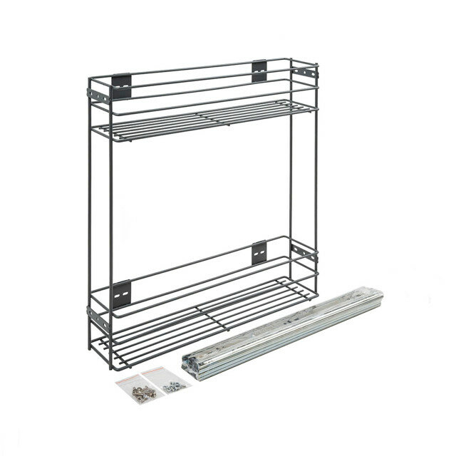 Бутылочница LEMAX VK-02-150VG, 150мм с боковым креплением и доводчиком, 450х110х470 мм, вулканический серый