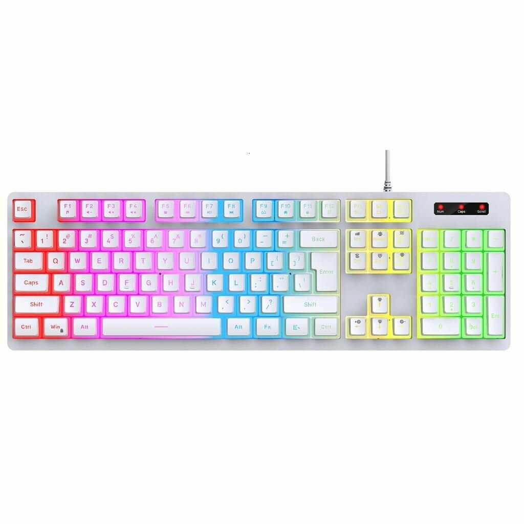 Игровая мембранная клавиатура с подсветкой, Белый