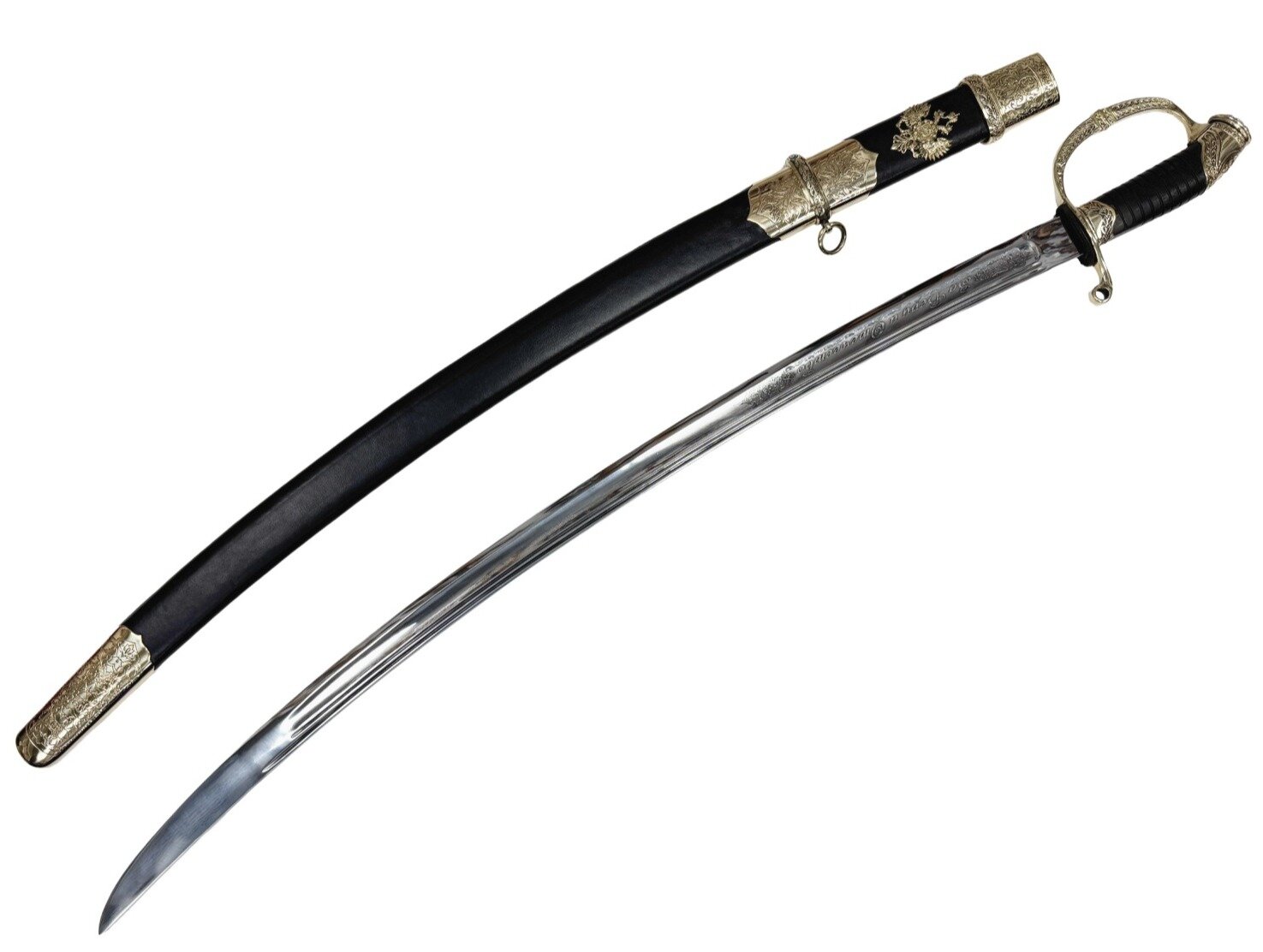 Сабля Юбилейная с Императорским орлом Российской империи, кованая сталь, латунь