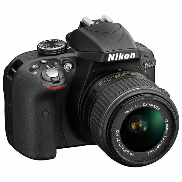 Зеркальный фотоаппарат Nikon D3300 Kit AF-S 18-55mm VR, черный — фото 1